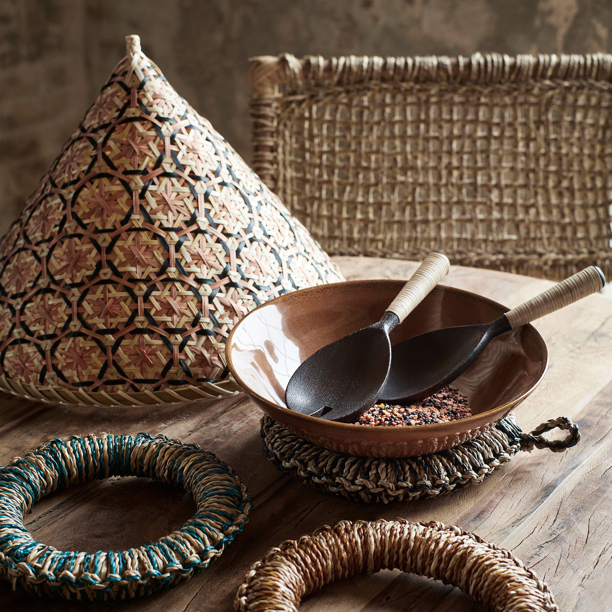 Burnt Mango Wood and Bamboo Servers – Oba Home